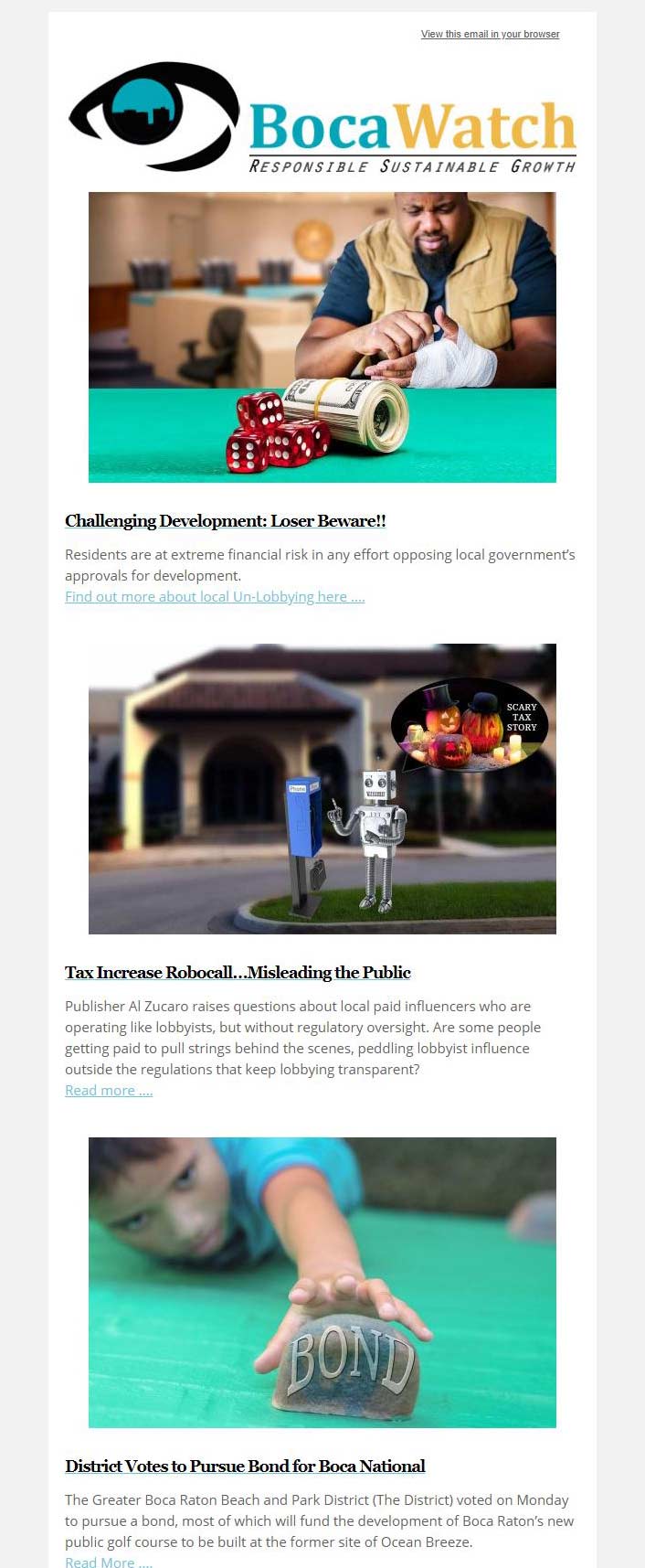 Local News Newsletter Design: BocaWatch.org | Massive Impressions ...