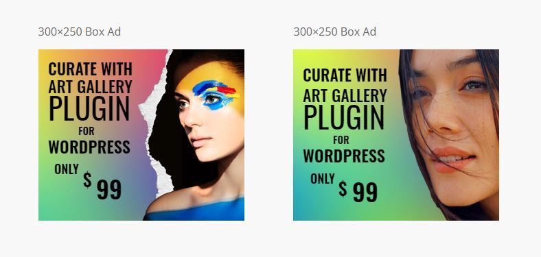 Art Gallery Plugin Concept Two Banner Ad Designs | Massive Impressions ...